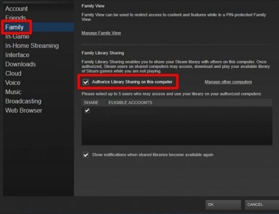How to Share Steam Games through Steam Family Sharing