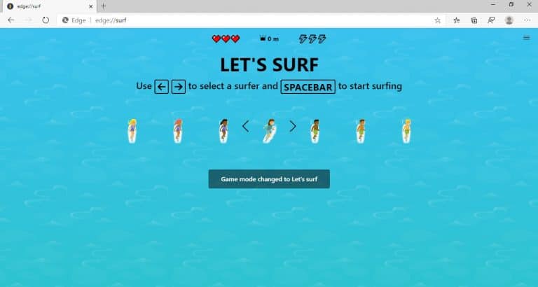 Here's How to Play Microsoft Edge's Secret Surfing Game