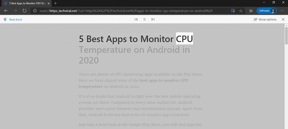 How To Enable & Use The 'Read Aloud' Feature of Microsoft Edge