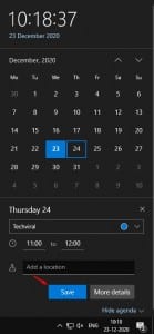 How to Add Events/Reminders in Windows 10 PC
