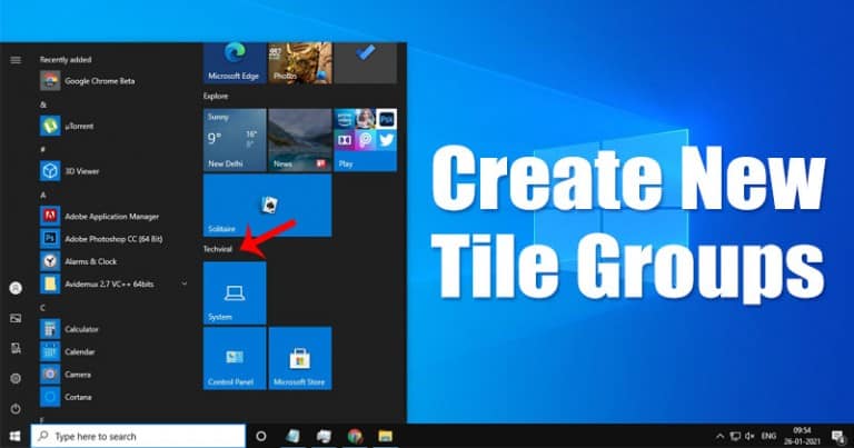 How to Create New Tile Groups on Windows 10 Start Menu