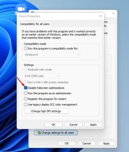 How to Disable Fullscreen Optimizations for Apps in Windows 11