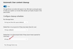 How to Configure Disk Cleanup Schedule in Storage Sense