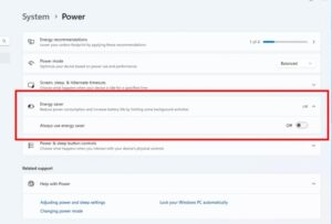 How to Enable the Energy Saver Mode on Windows 11